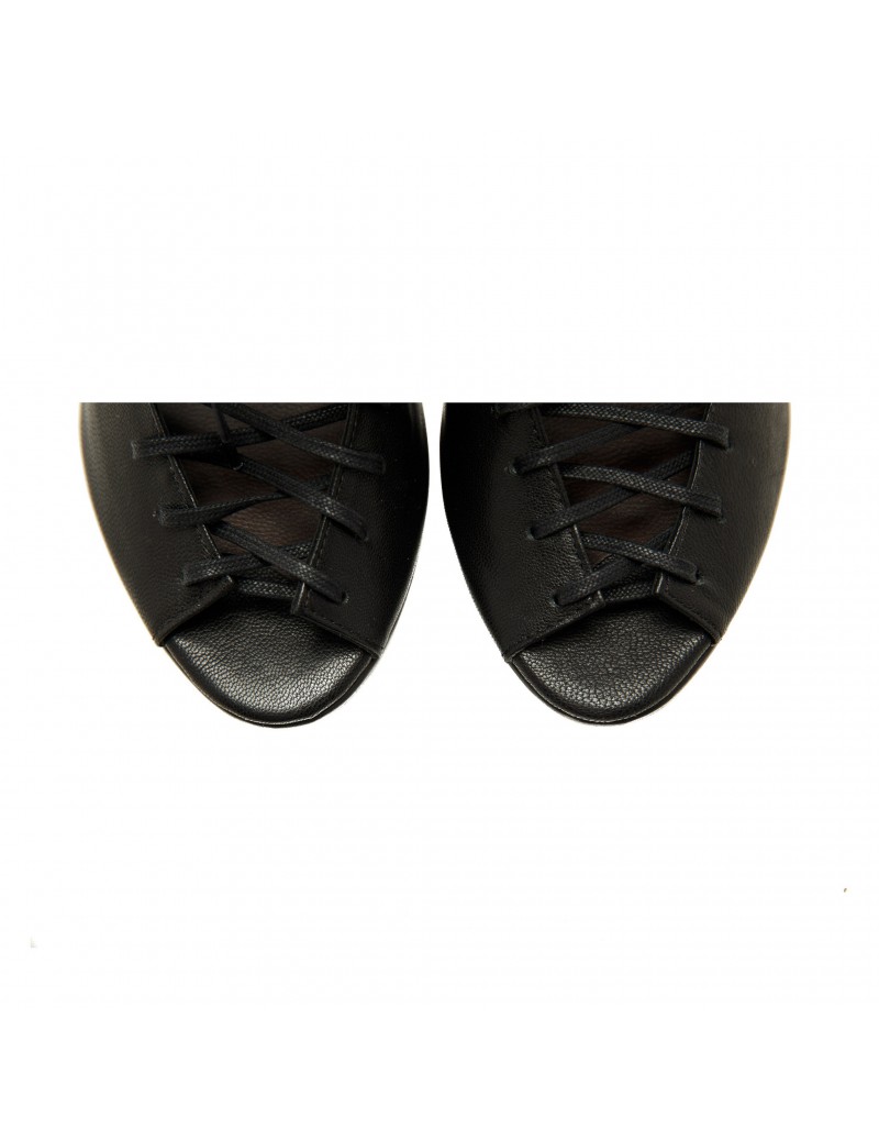 Botine dama decupate Street Style Negru Piele Naturala