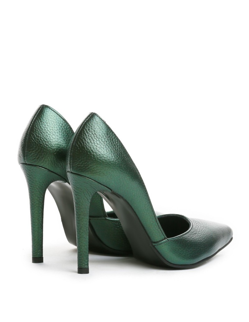 Pantofi stiletto piele naturala Verde