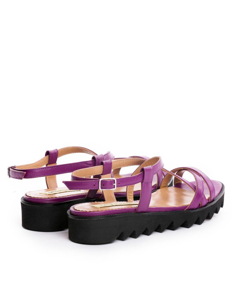 Sandale dama piele fara toc Mov Georgie