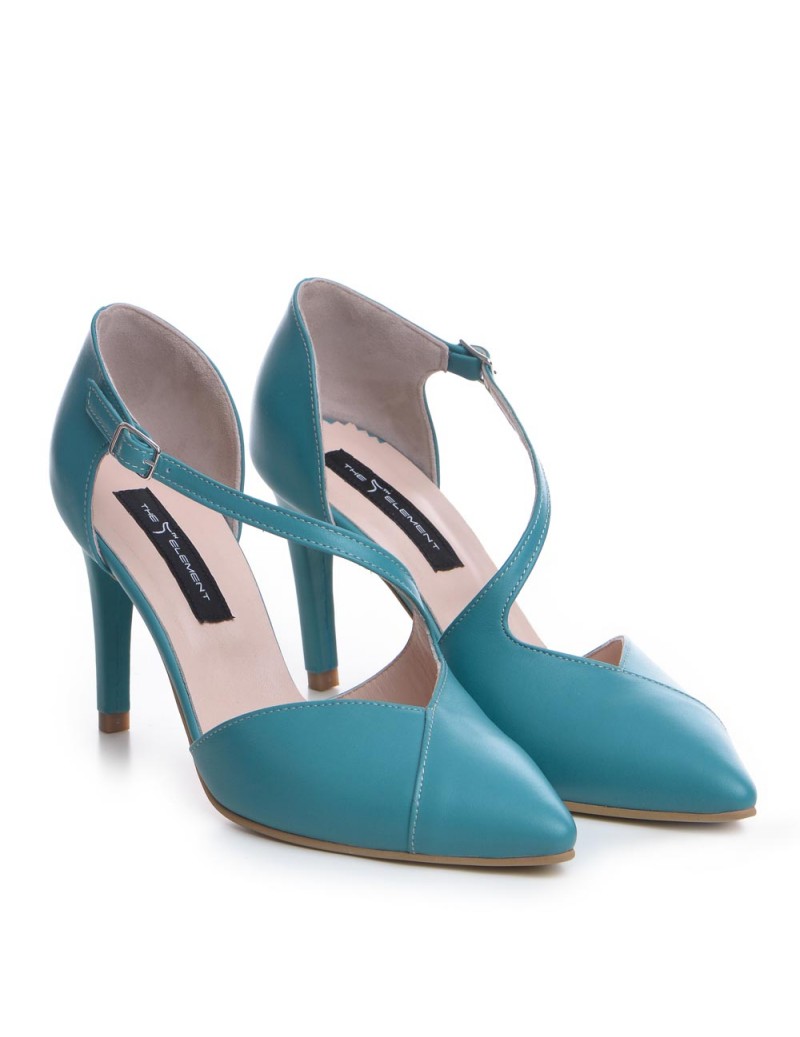 Pantofi Dama Piele Naturala Turcoaz Paloma