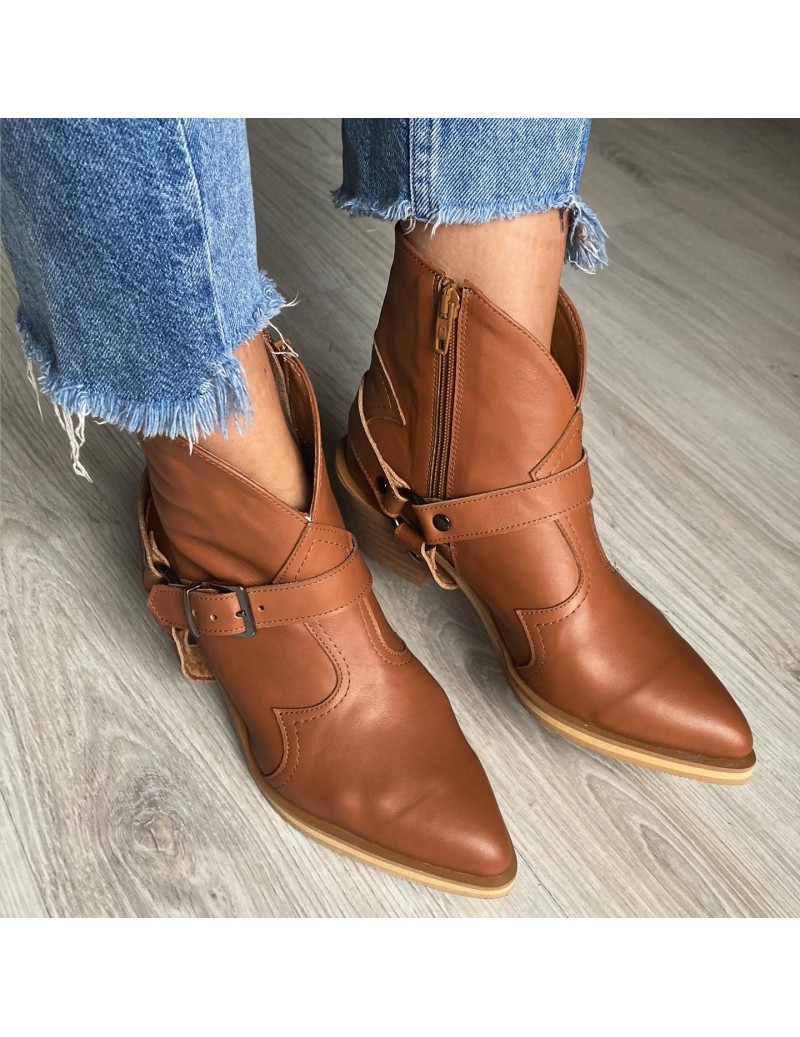 Ciocate dama Piele Naturala Camel Bronx