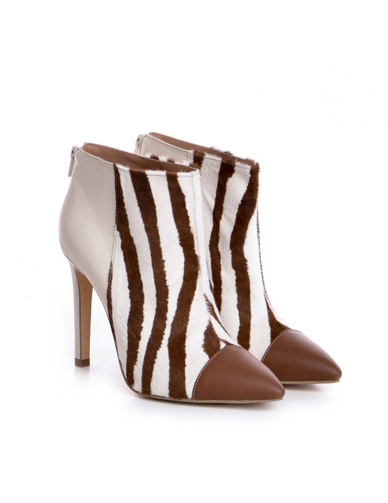 Botine dama Piele Naturala Crem Emotion