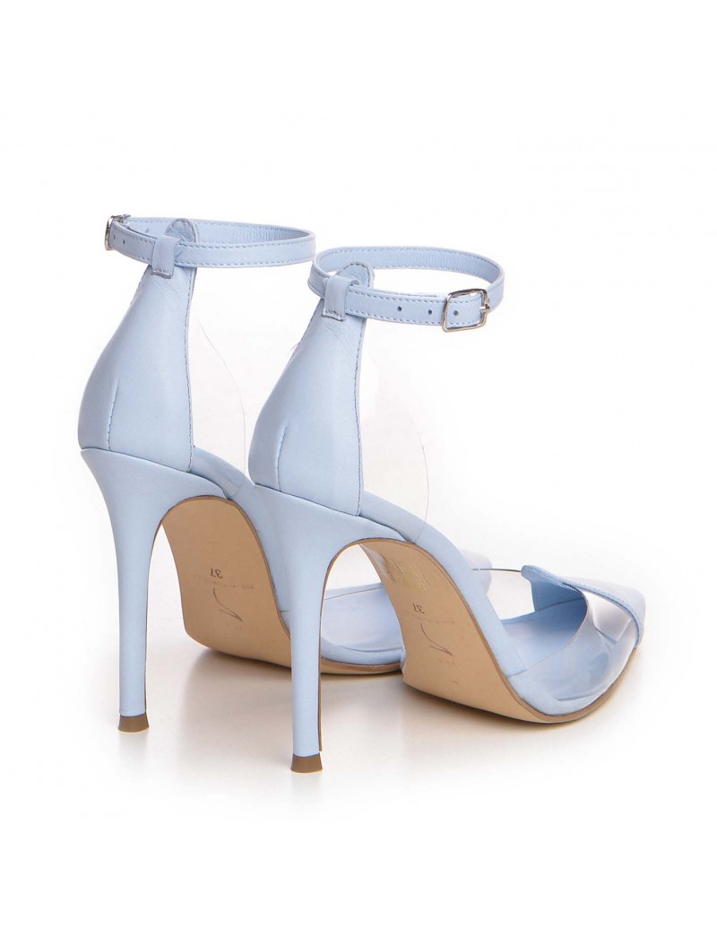 Pantofi stiletto piele naturala Bleu Whitney