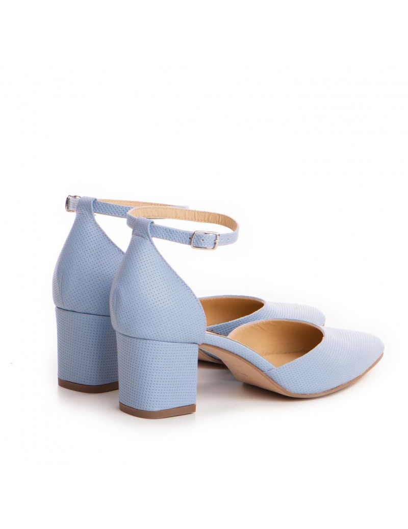 Pantofi piele naturala Bleu Fancy Flats