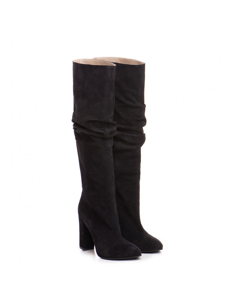 Cizme Dama Piele Naturala Negru Velur Clare