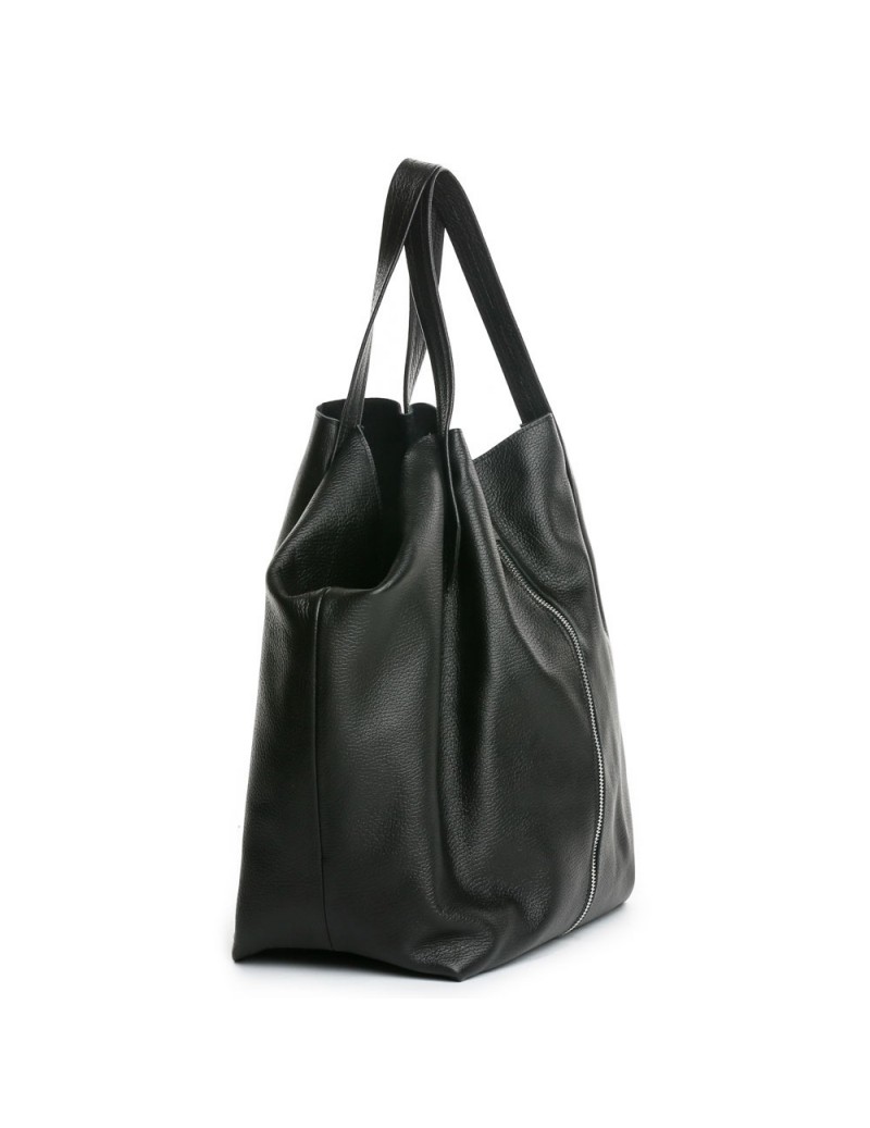Geanta Dama Piele Naturala Negru Shopper XL